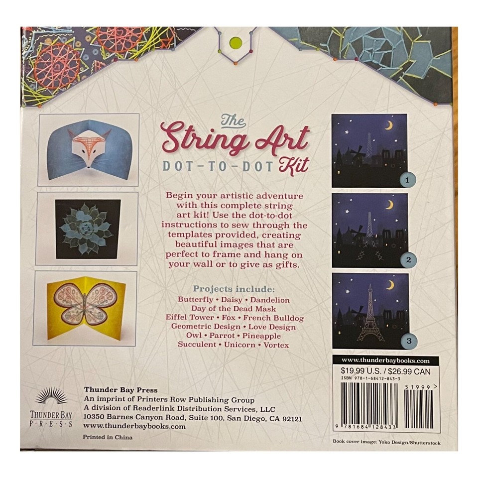String Art Dot-to-Dot Kit by Moffett, Patricia Sealed New. 15 Intricate ...