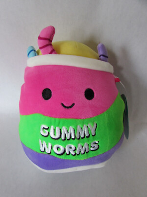 Kellytoy Squishmallow Silver The Gummy Worms Junk Food Squad 7.5" Soft ...