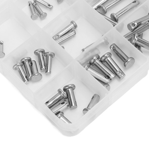 60pcs 12 Sizes Stainless Steel Clevis Pin Single Hole Flat Head T Shape ...