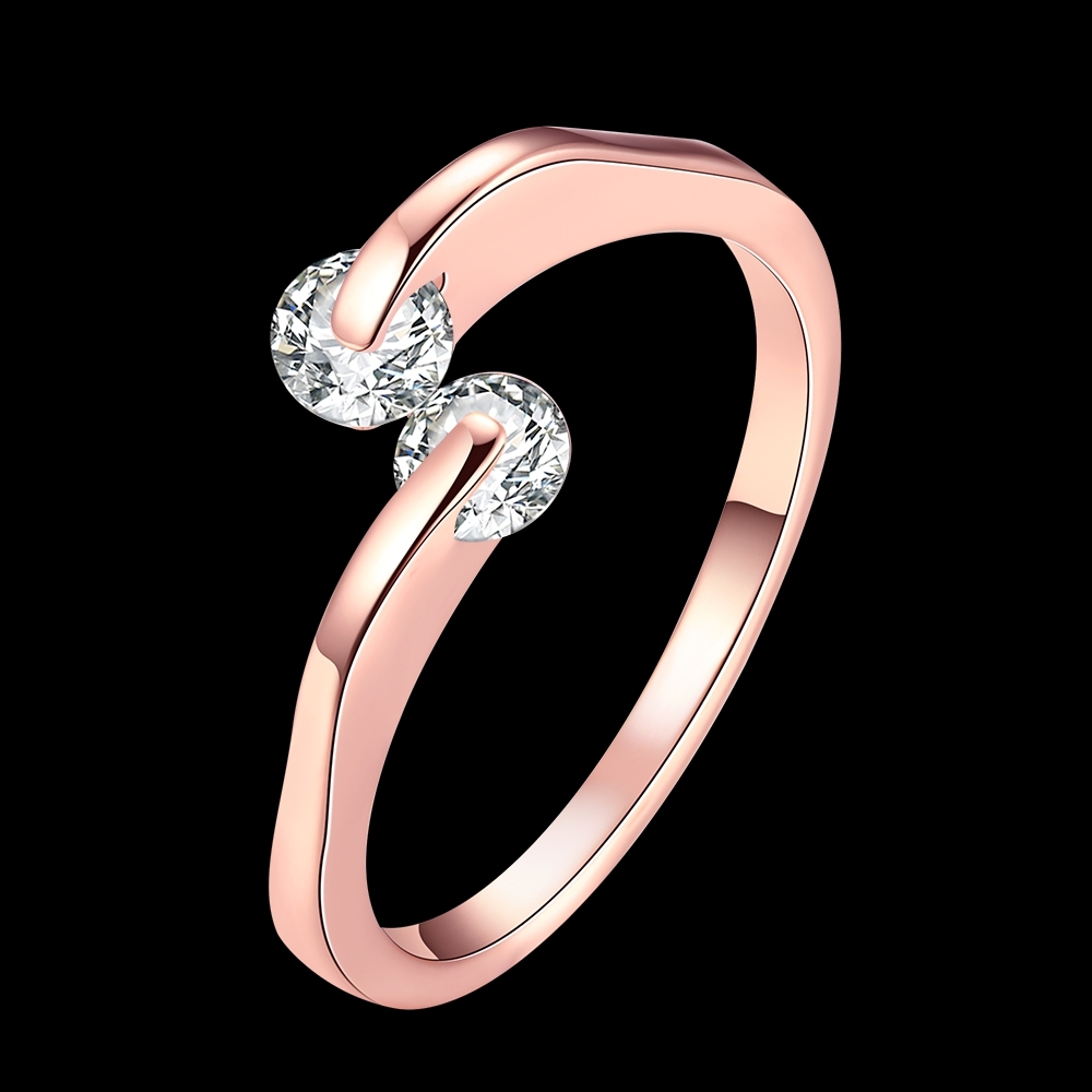 18K Rose Gold Plated Fashion Ring AAA Zirconia Women B157 | eBay