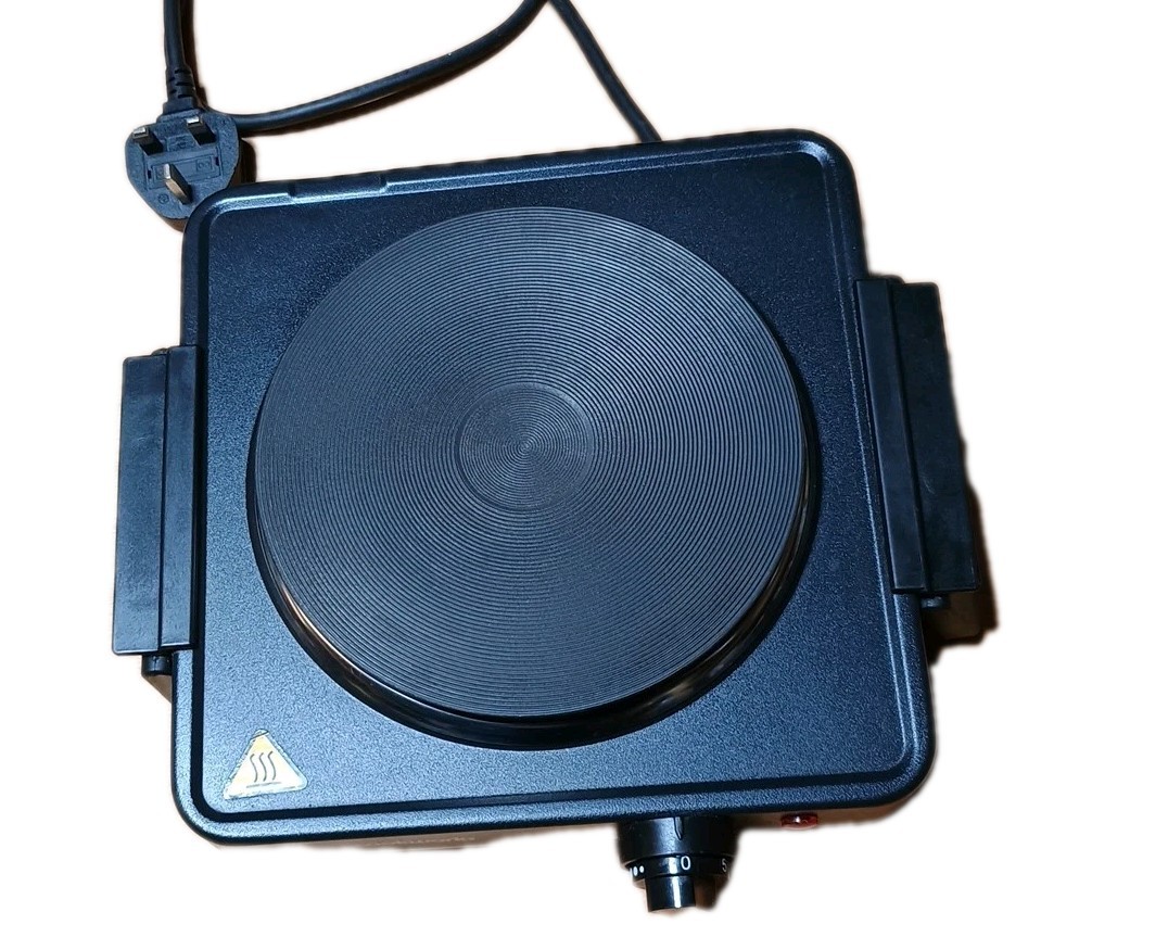 Cookworks 1500W Table Top Single Portable Hotplate Hob 5 Knob Settings ...
