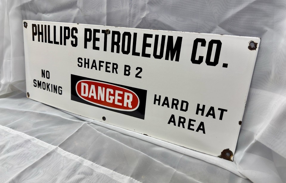 Phillips Petroleum Co. Vintage Porcelain Oil Field Sign | eBay
