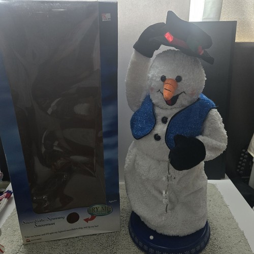 Gemmy Snowflake Spinning Snowman Singing Dancing Snow Miser & Box Video ...