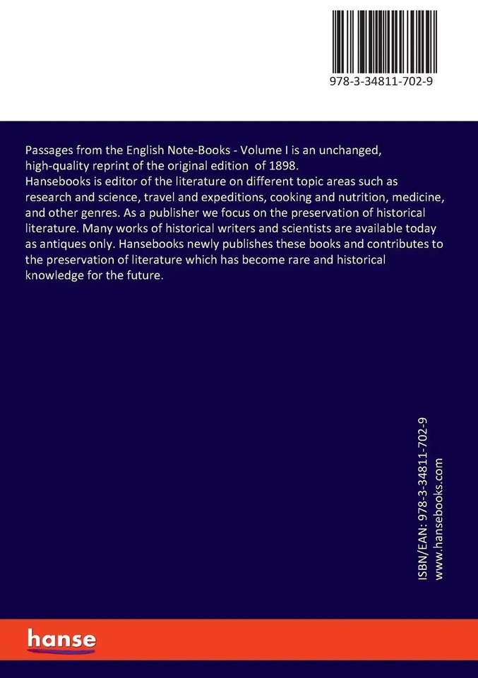 Passages from the English Note-Books | Volume I | Nathaniel Hawthorne ...
