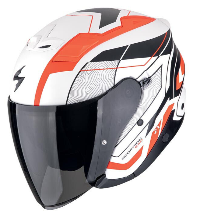 Helmet Jet Motorcycle Fiber Scorpion EXO Z1 Vue Red White TG L White ...
