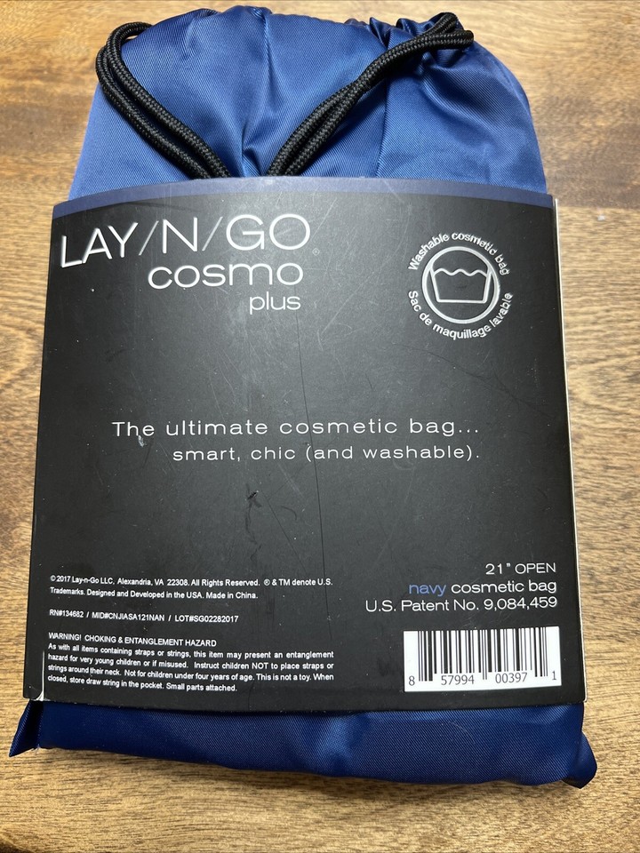 Lay-n-Go COSMO Plus 21" Washable Navy Blue Travel Cosmetic Bag New ...