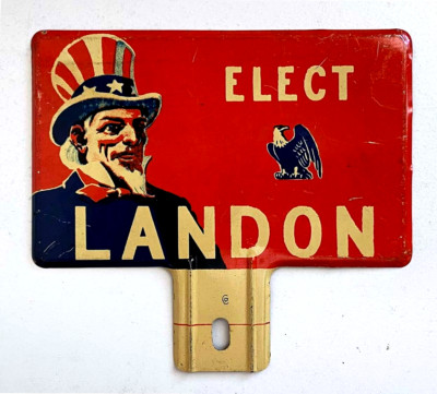 Alf Landon For President 1936 Uncle Sam Patriotic Political License ...