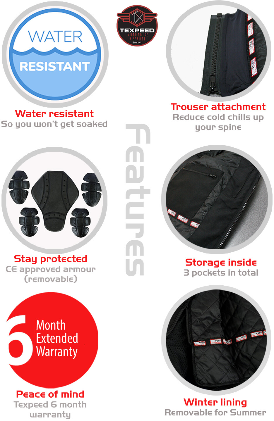 Leather Motorbike Motorcycle Jacket Touring With Genuine CE Armour ...