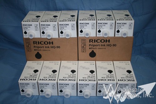 12 Genuine Ricoh HQ-90 Priport Ink HQ7000 HQ9000 JP8000 JP8500 HQ90 HQ ...
