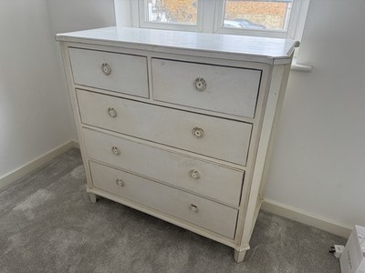 Laura Ashley Five Draw Chest In Ivory | eBay UK
