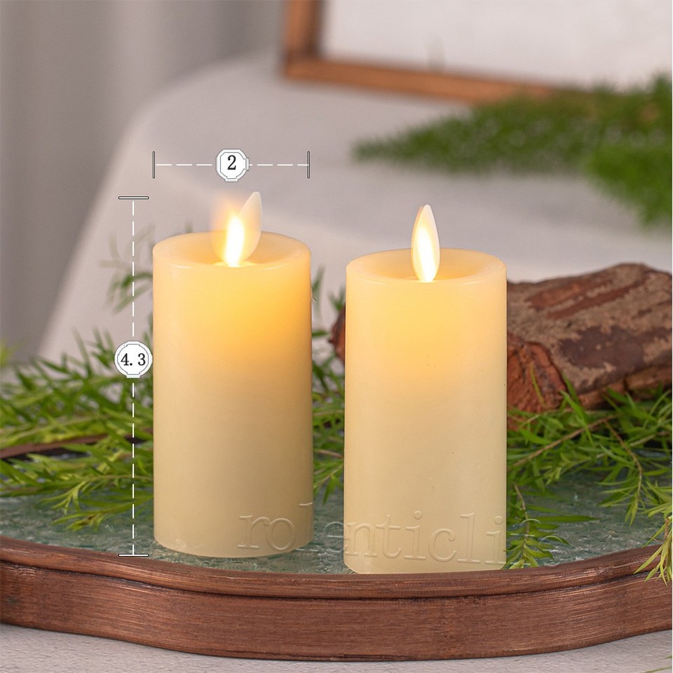 Luminara Flameless Pillar Wax Battery Candles with Remote Moving Flame ...