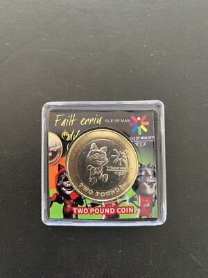 GC Tosha Cat £2 Coin IoM Commonwealth Youth Games Toshi Cat Two Pound ...