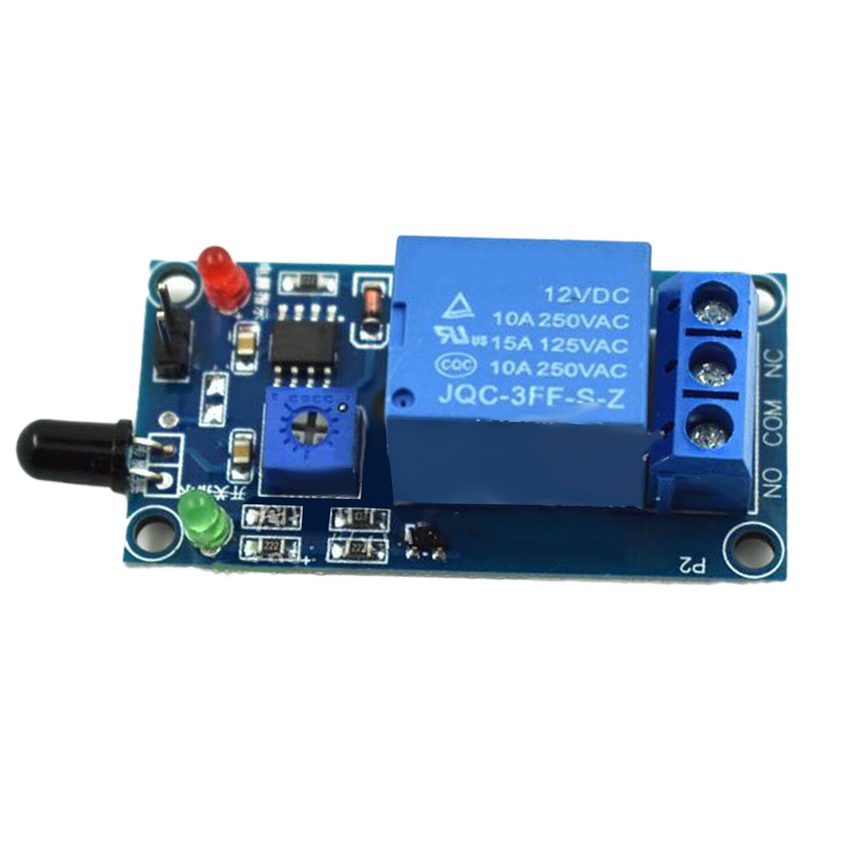 IR Flame Sensor Module Sensitivity Fire Alarm Detection Relay Module DC ...