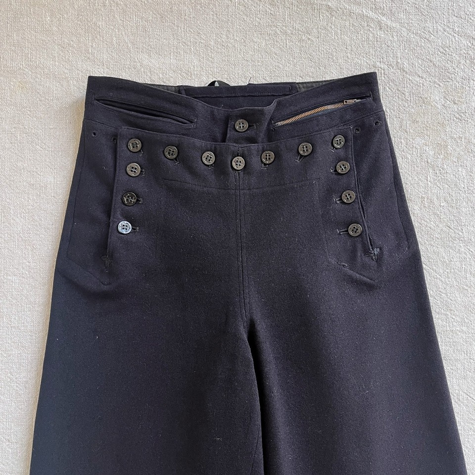 Vintage 40s WWII Era US Navy Uniform Wool Sailor Wide Leg Pants 28"W | eBay