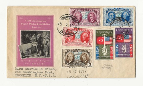Turkey 1939 USA Anniversary set of 6 FDC with a better cachet | eBay