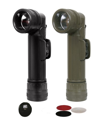 GI Army Flashlight Tactical Angle Head Combat Military Plastic D Cell ...