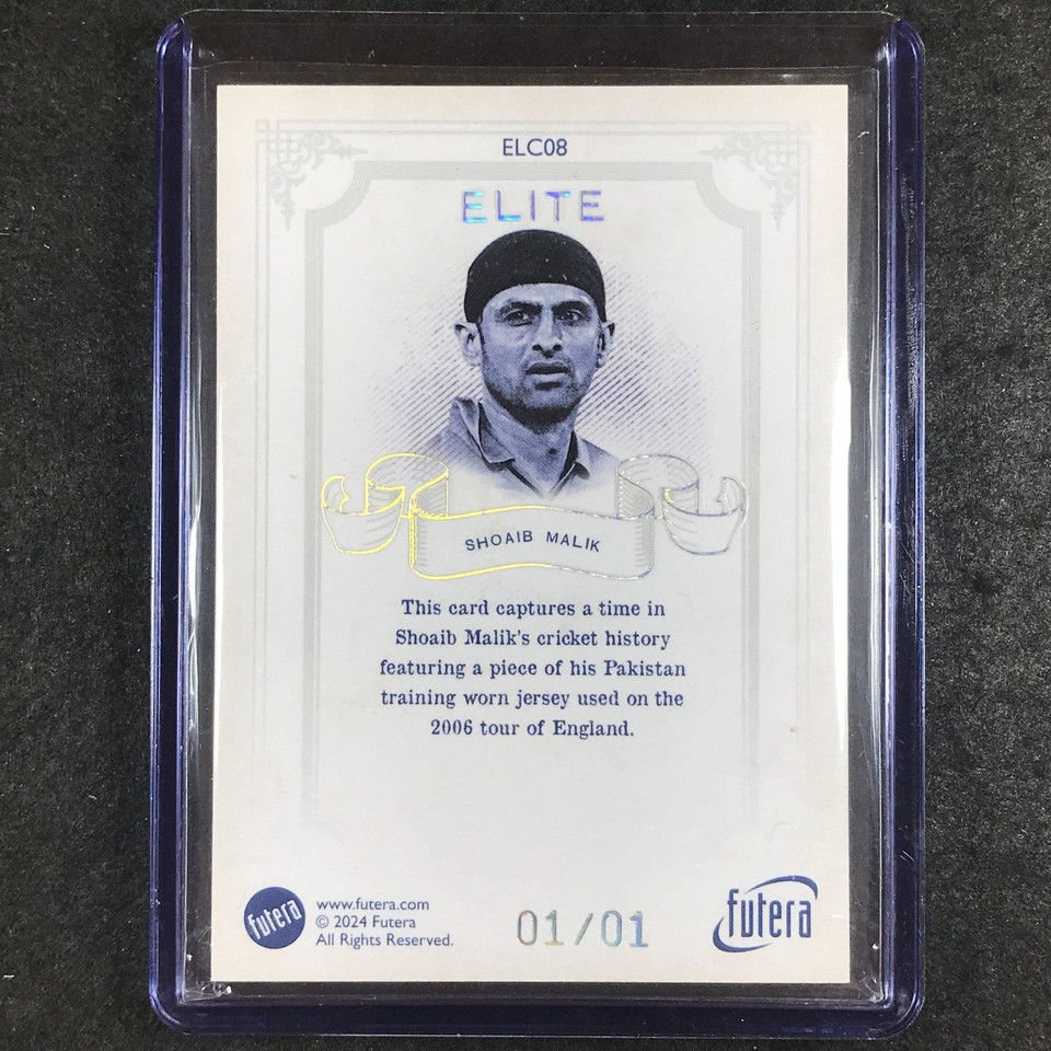 2024 Futera Vintage Cricket SHOAIB MALIK Elite Memorabilia Relic ...
