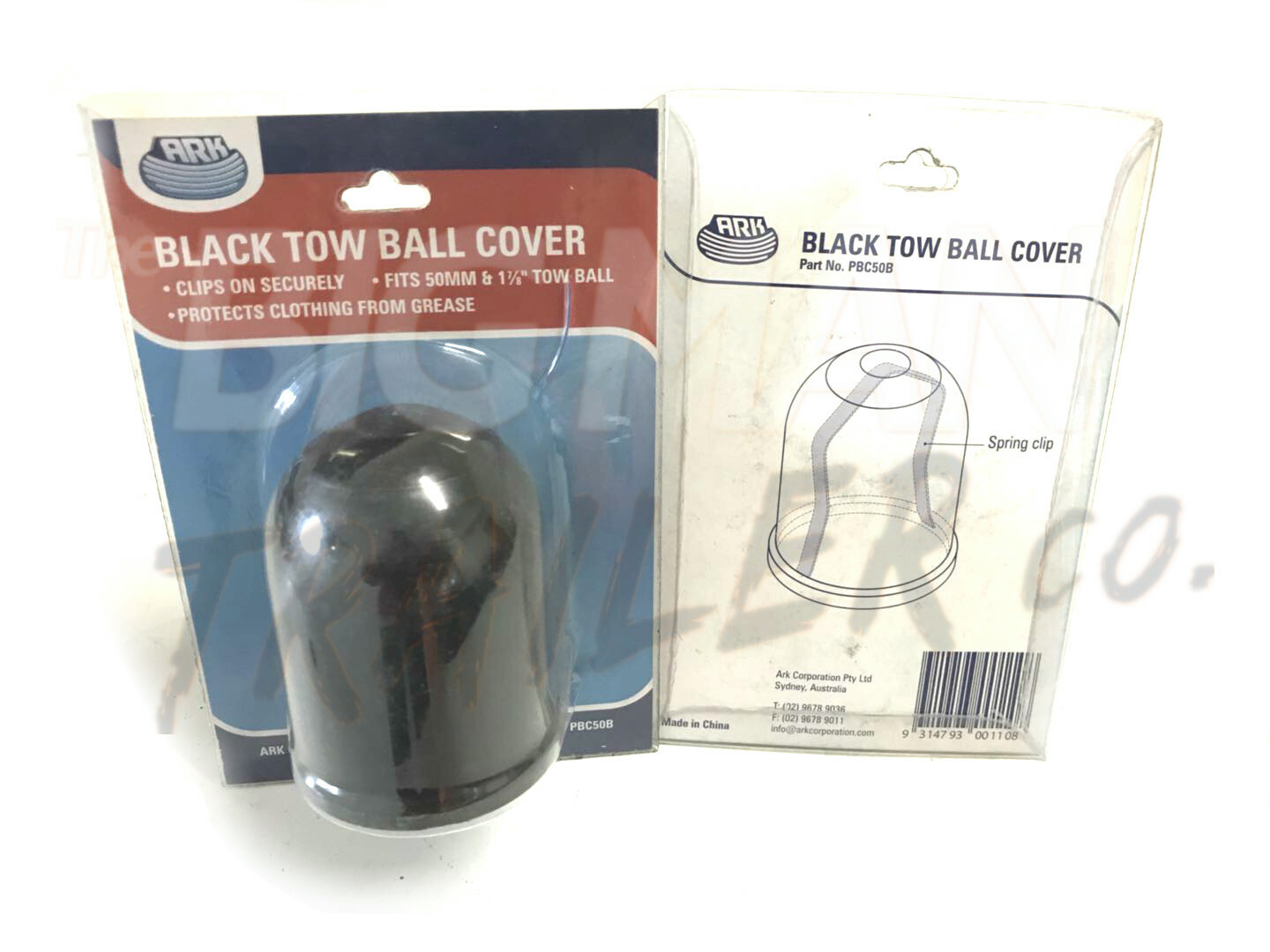 Ark Black Tow Ball Covers with Spring Clip For 50mm and 17/8” tow balls ...