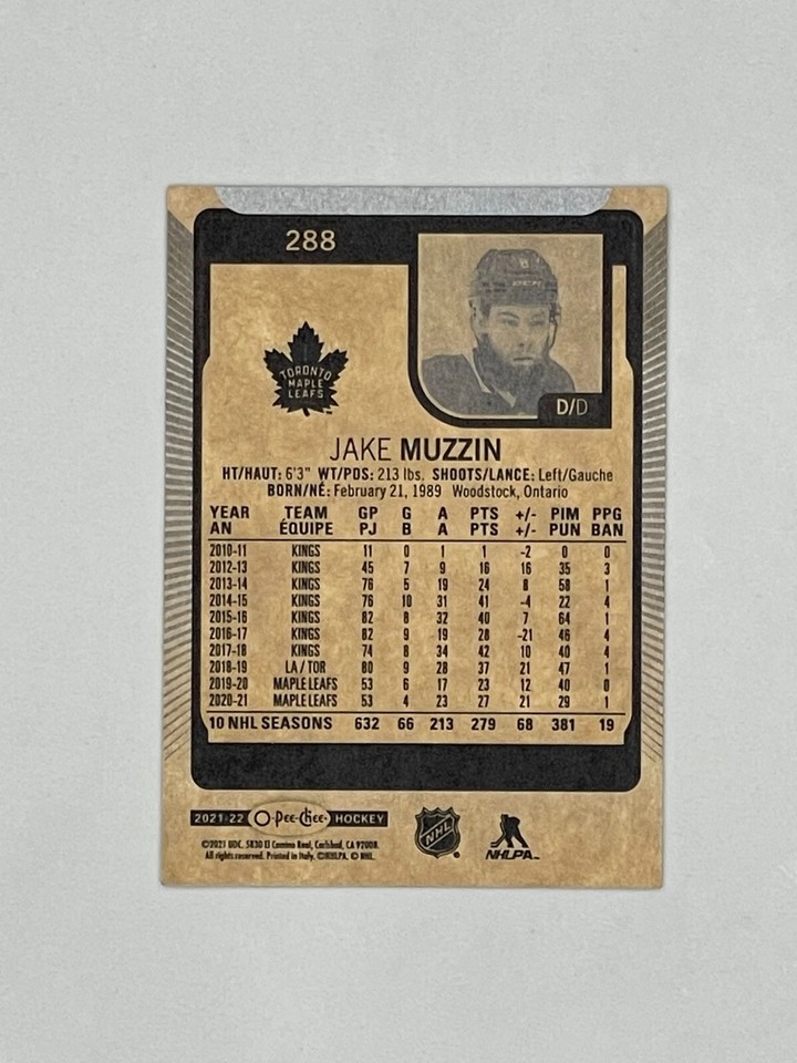 2021-22 O-Pee-Chee #288 Jake Muzzin | eBay