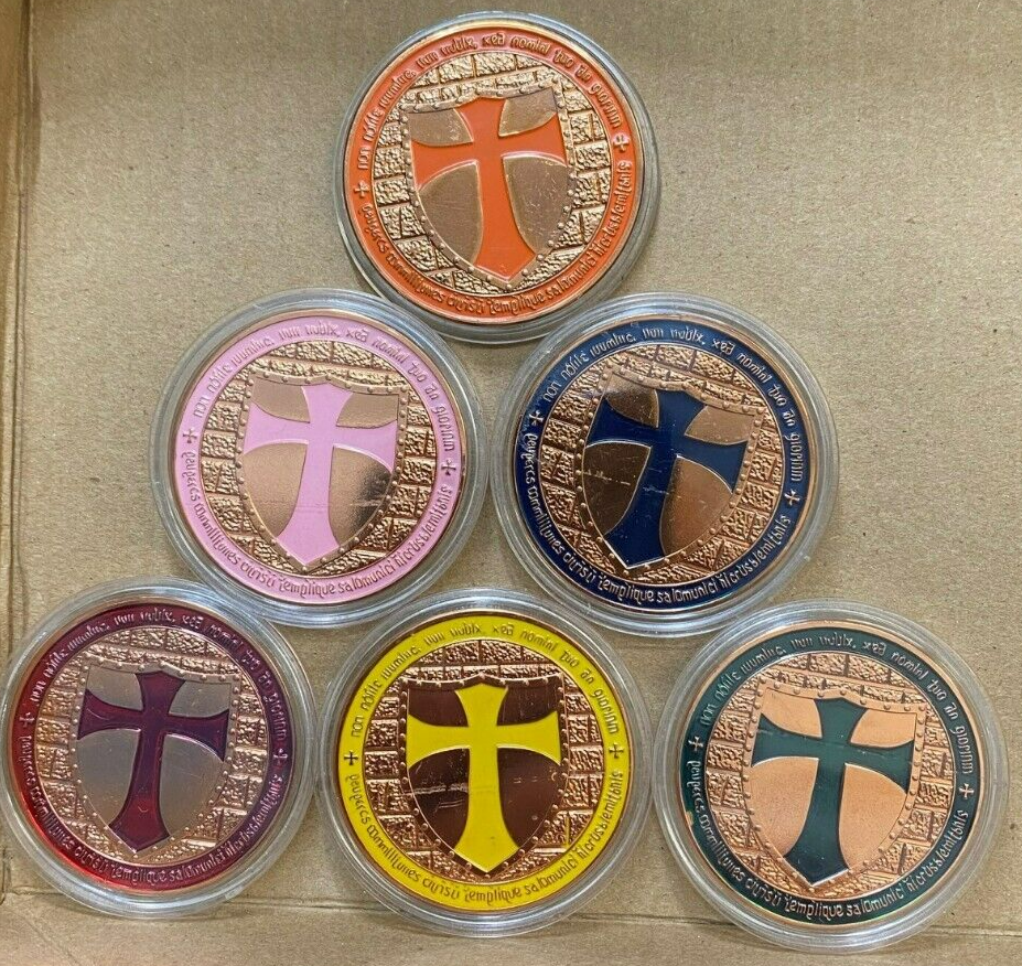 6 x MASONIC KNIGHTS TEMPLAR TOKENS IN COPPER SCARCE LOT AS IS XRISTI | eBay