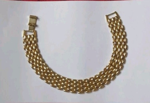 Stunning Gold Plated 7 Gate Bracelet 18cm long. | eBay UK