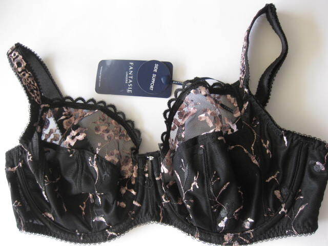 FANTASIE ISLA Side Support Bra 12DD Aust / 34DD UK Black/Pink ...