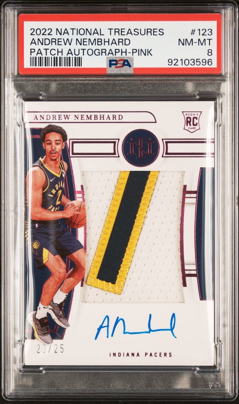 2022 National Treasures Andrew Nembhard RC Patch Auto RPA /25 Pink #123 ...