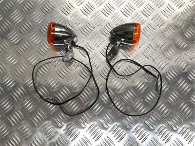 H-D Clignotant Set Fat Boy CHROM Gauche Droite Avant Avec Support OEM ...