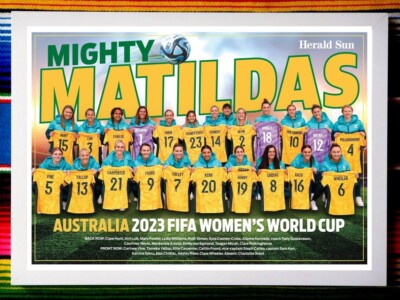 Framed 2023 Matildas FIFA Women's World Cup Team Poster - 62cm x 44cm x ...