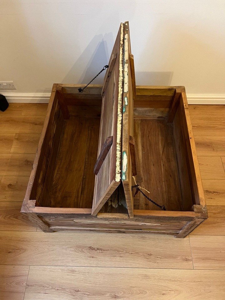 Fishpools Solid Wood Coffee Table Storage Box | eBay UK