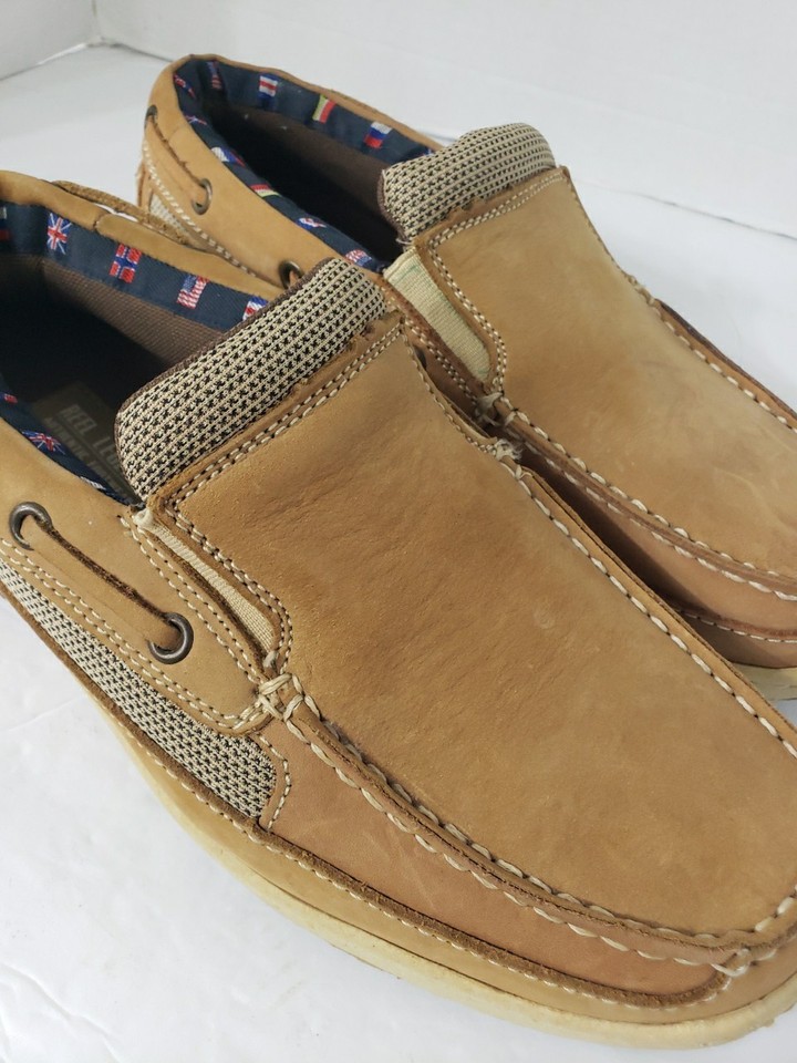 REEL LEGENDS Boat Shoes Mens (Size 10 M) Catamaran Slip On Leather Tan ...