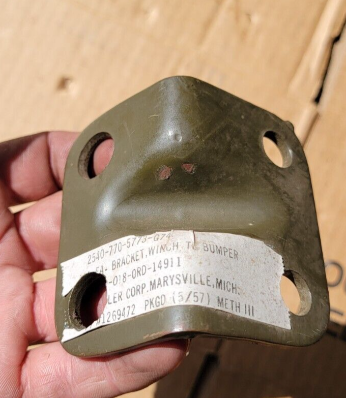 NOS Braden Winch to Bumper Bracket for Dodge M37 P# 7705773 & 2540-770 ...