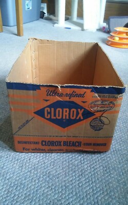 VTG Advertising 1959 Clorox Bleach Shipping Cardboard Box Rare Oakland ...