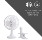 Genesis 6-Inch Clip Convertible Table-Top & Clip Fan Two Quiet Speeds ...