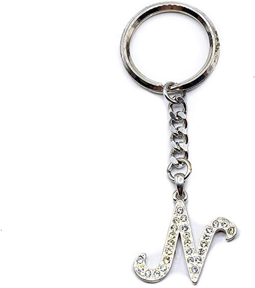 Chrome Plated Letter N Keychain Ring With Swarovski Crystals | eBay