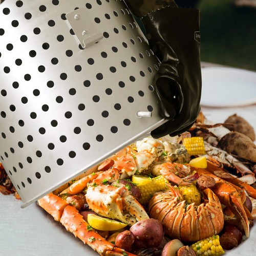 Creole Feast 80 QT Seafood Boiling Kit Crawfish Boil Pot Basket Outdoor ...