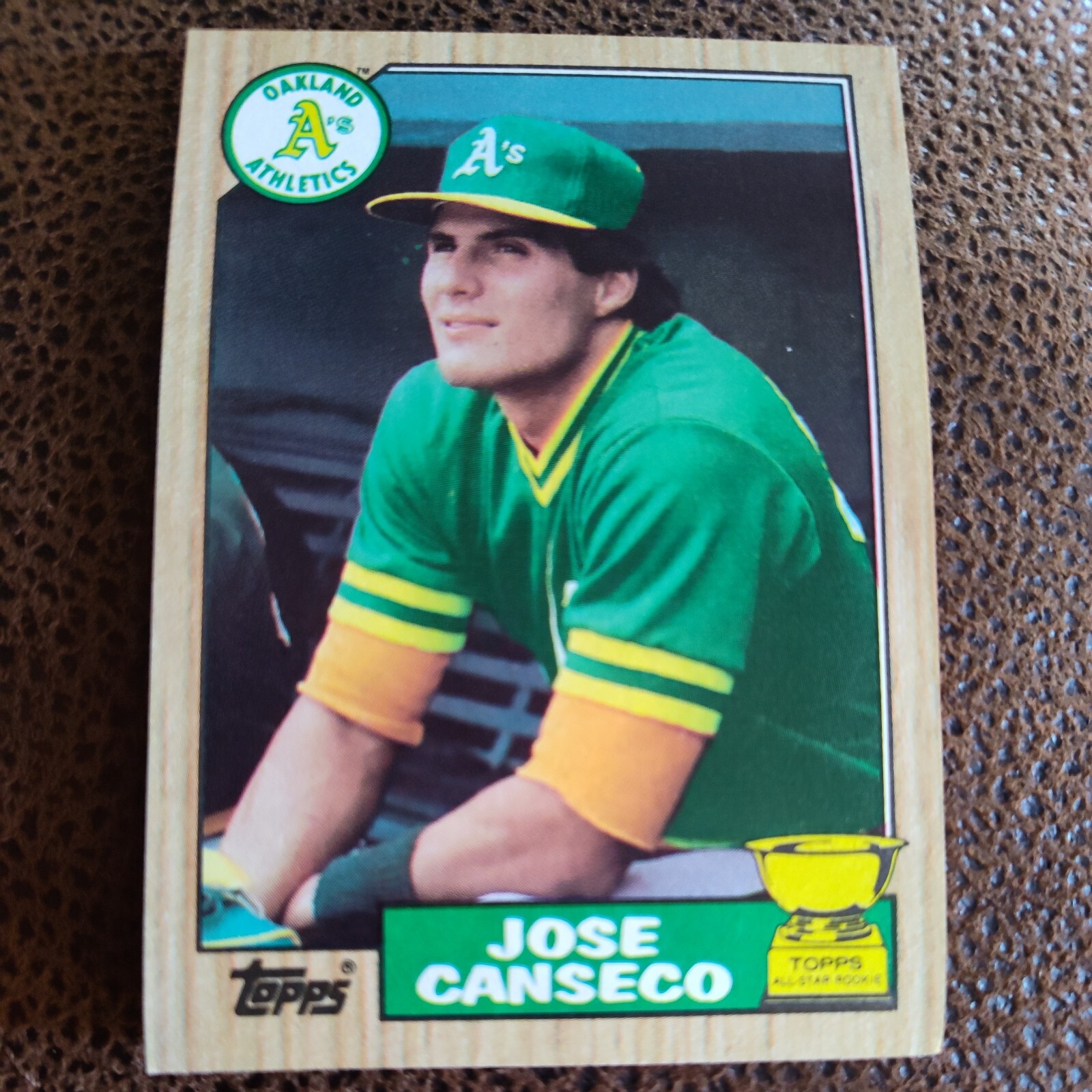 Jose Canseco 1987 Topps #620 Oakland Athletics card error | eBay