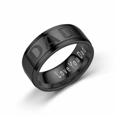 Fashion Love You Dad Ring Stainless Steel Men's Fashion Ring Father's ...