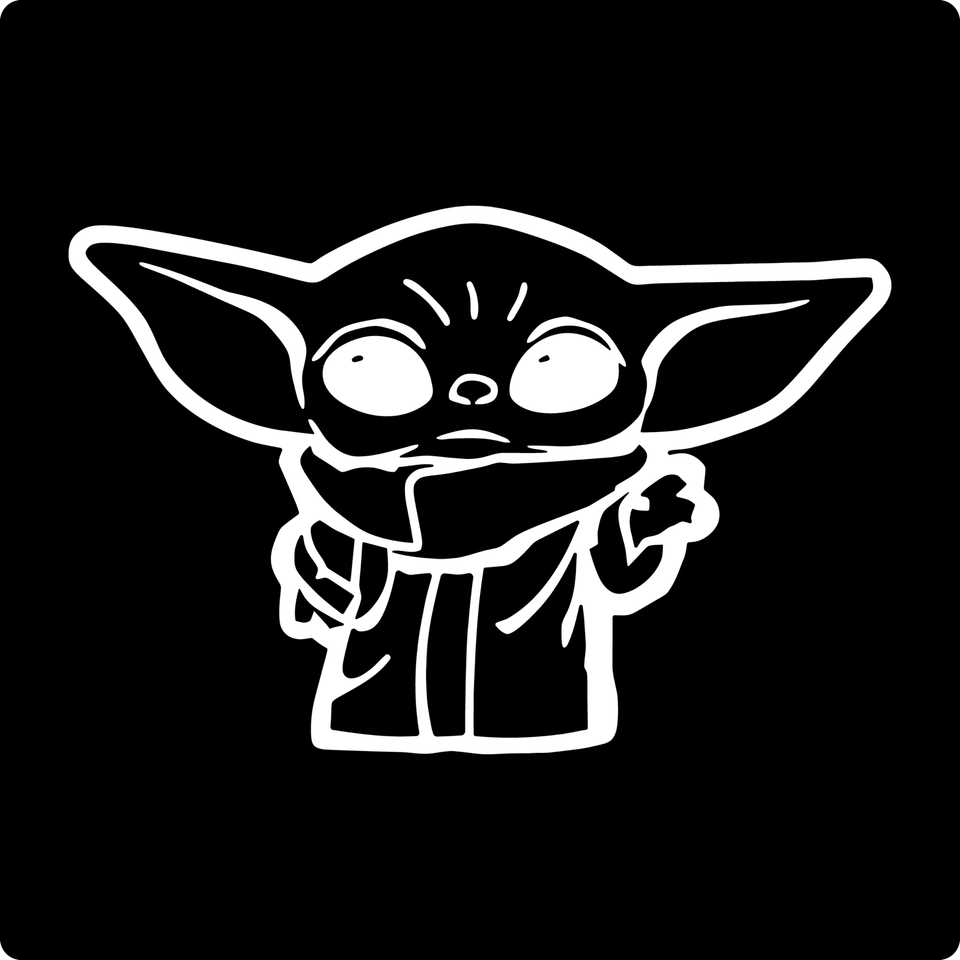 Baby Yoda die cut decal Made in USA Multiple Colors Custom Sizing ...