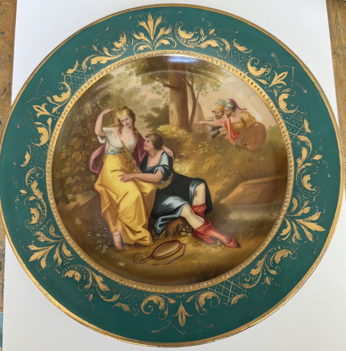 ANTIQUE HAND PAINTED SIGNED PORCELAIN ROYAL VIENNA AUSTRIA PLATE SCENE ...