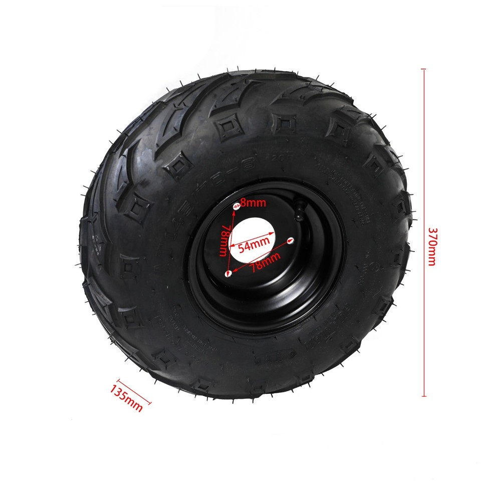 145/70-6 Tire Wheel 3Lugs Rim Front Rear Hubs Knuckle Spindle Go Kart ...