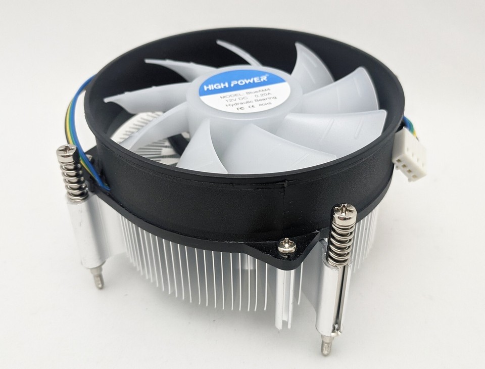 New HIGH POWER® Intel Socket LGA1700 CPU Cooler Blue LED 4pin PWM Air ...
