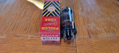 Philco NOS 6SL7GT Round Black Plates Halo Getter Vacuum Tube Tested | eBay