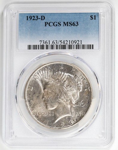 1923 D Peace Silver Dollar PCGS MS63 | eBay