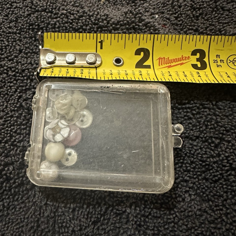 Vintage Mini Button Lot Shell MOP Pink Enamel Floral + Small Storage ...