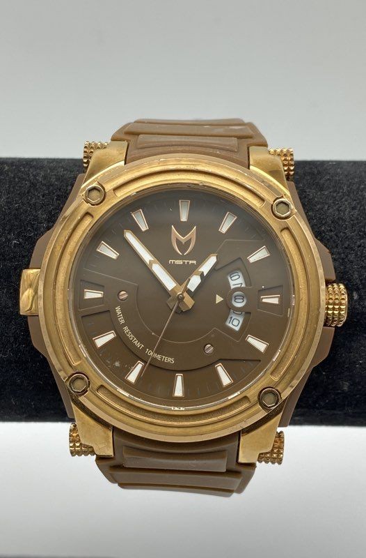 Meister Prodigy 48mm WR 100m Brown Dial Quartz Men's Wristwatch | eBay