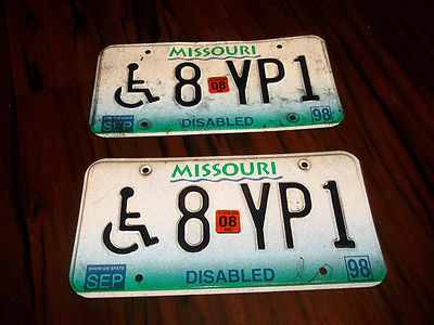 8 YP1 Sticker says SEP 1998 / 2008 ??? Missouri Disabled License Plate ...