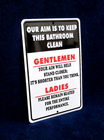 AIM TO KEEP BATHROOM CLEAN *US MADE Embossed Sign Man Cave Garage Bar ...