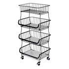 4Tier Fruit Basket Storage Kitchen Stackable Metal Wire Vegetable ...