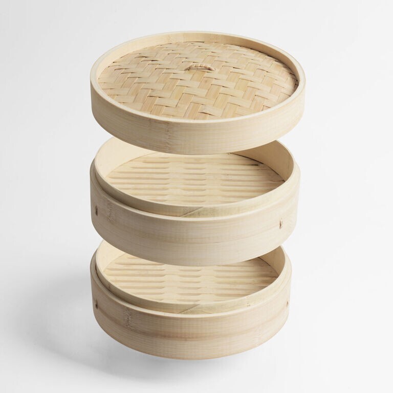 Handmade Chinese Bamboo Steamer Cooker Lid 2 Layer Tier - 10 inch 26 cm ...